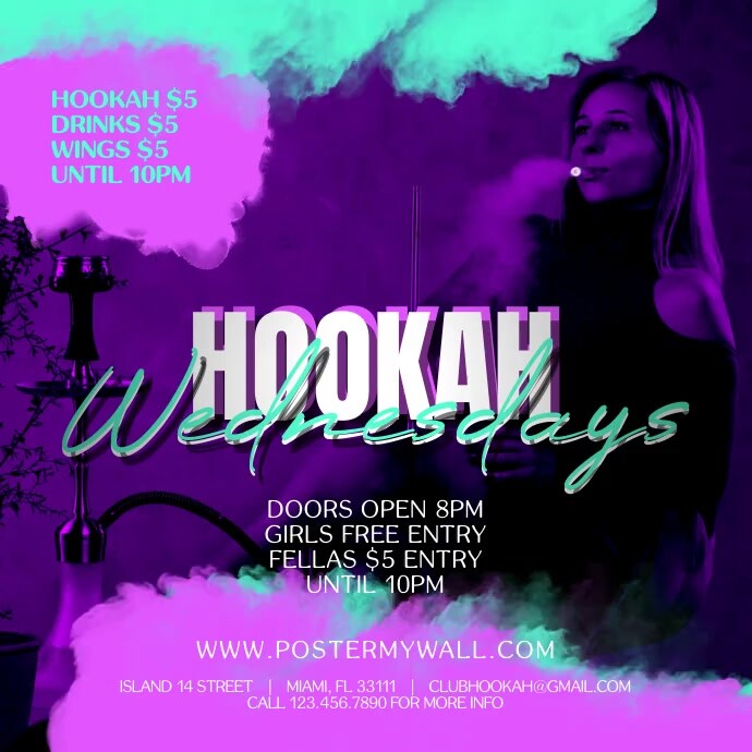Video Hookah Instagram Post Smoke Bar Templat | PosterMyWall