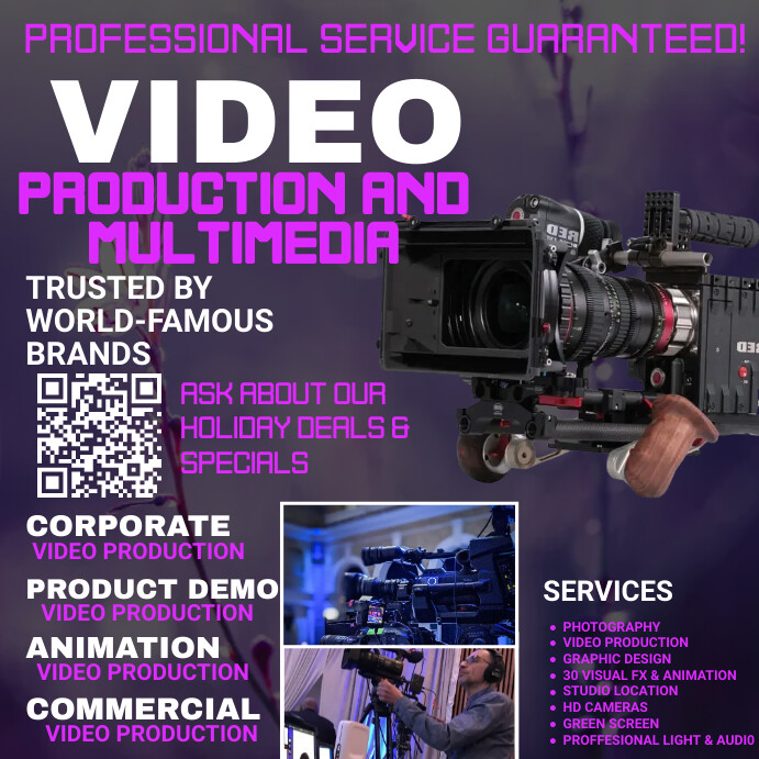 Plantilla de video production flyer | PosterMyWall