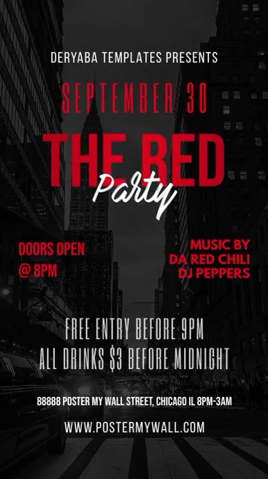 Video Red Party Instagram Story Template | PosterMyWall