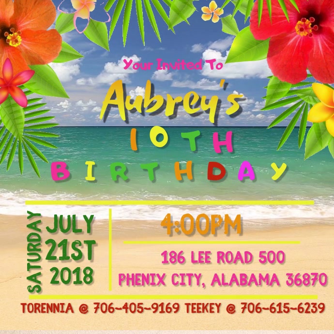 Video Tropical Birthday Template | PosterMyWall