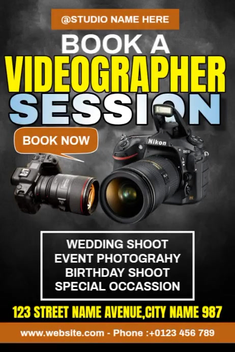 Videographer Booking Session Template | PosterMyWall