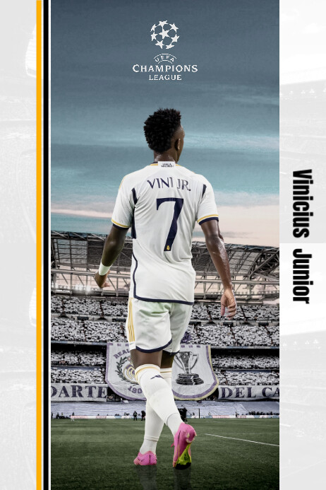 Vinicius JR. Champions League Poster Template | PosterMyWall