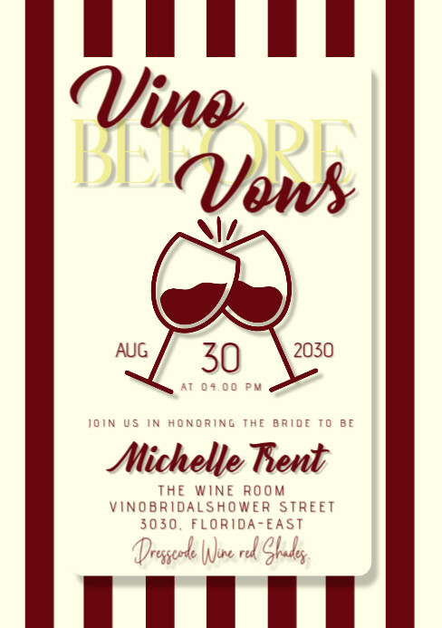 Vino before wine bachelorette invitation Template | PosterMyWall
