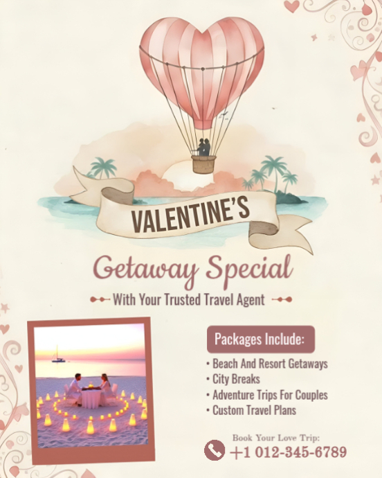 Vintage "Valentine's Getaway Special" Travel Agency & Vacation Package ...