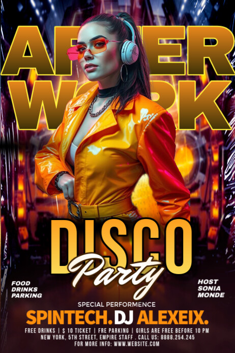 Vintage After Work Disco Party Poster Template | PosterMyWall