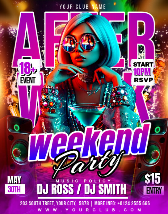 Copy of Vintage After Work Weekend Party Poster/wallboard | PosterMyWall