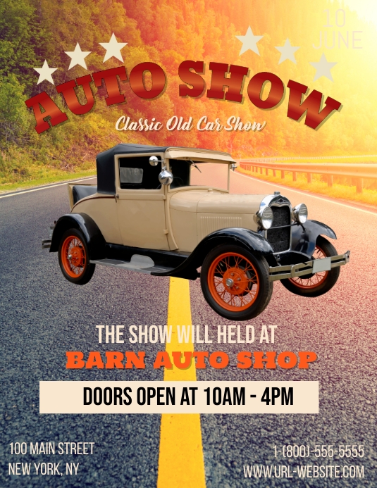 Vintage Auto Show Template | PosterMyWall