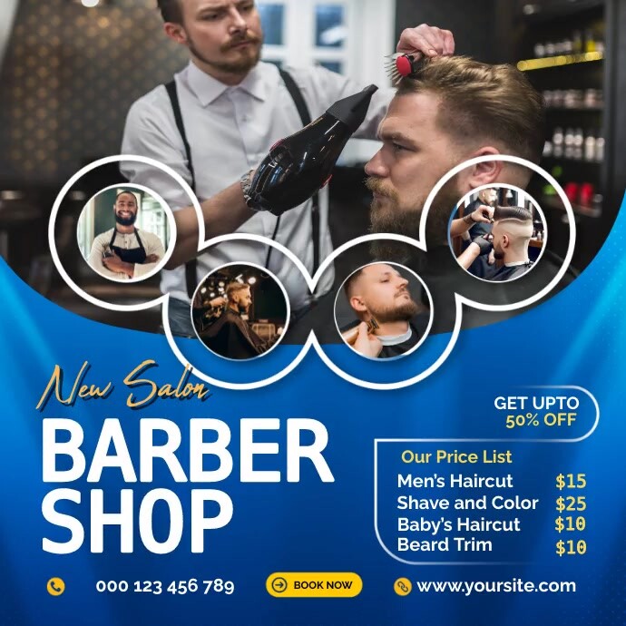 Vintage Barber Shop Templat | PosterMyWall