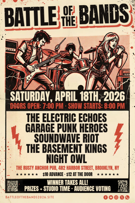 Vintage Battle of the Bands Poster Template | PosterMyWall