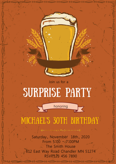 Vintage Beer birthday party invitation Template | PosterMyWall