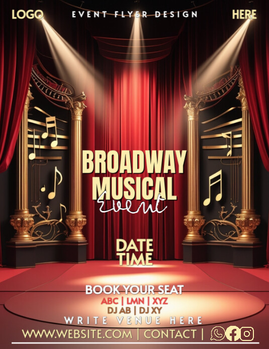 Copy of Vintage Broadway Musical Event Design With Dramatic Stage ...