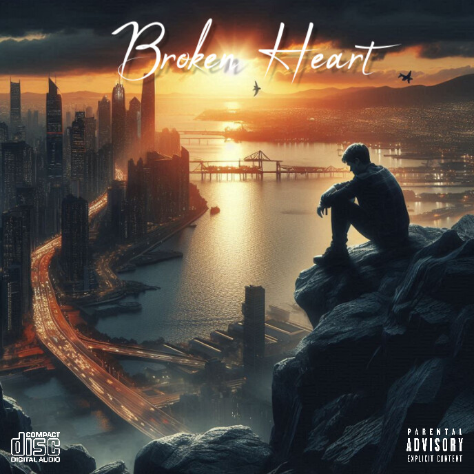 Copy of Vintage Broken Heart Sad Alone Man Cover Art | PosterMyWall