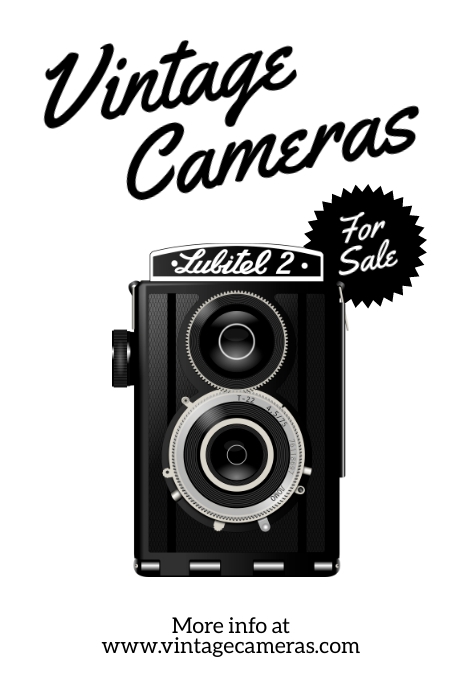 Vintage Cameras For Sale - Poster Template | PosterMyWall