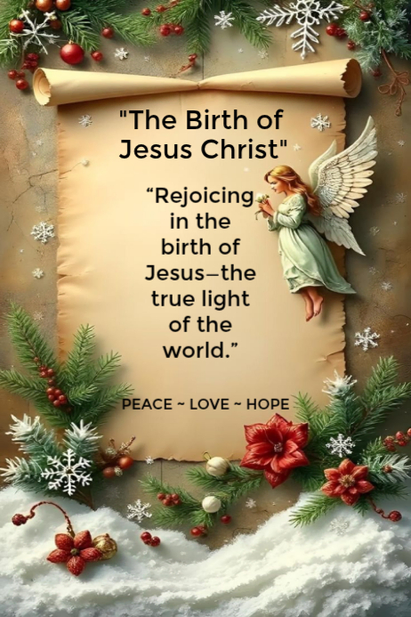 Vintage Christian Christmas Poster – The Birth of Jesus Christ Template ...