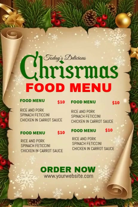 Plantilla de Vintage Christmas Food Menu | PosterMyWall