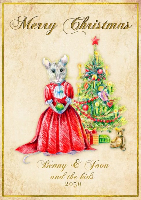 Vintage Christmas Greeting Card Template | PosterMyWall