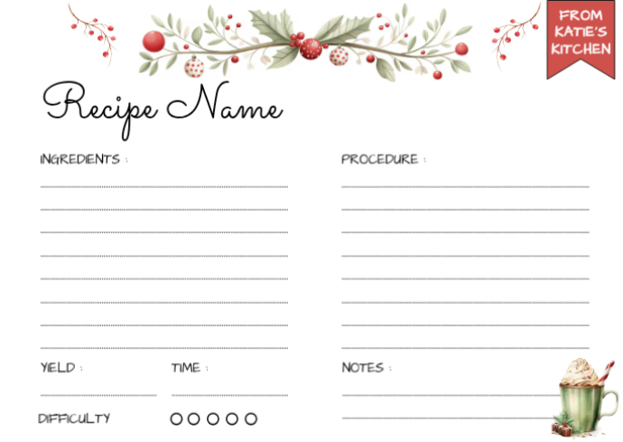 Vintage Christmas Recipe Card Template | PosterMyWall