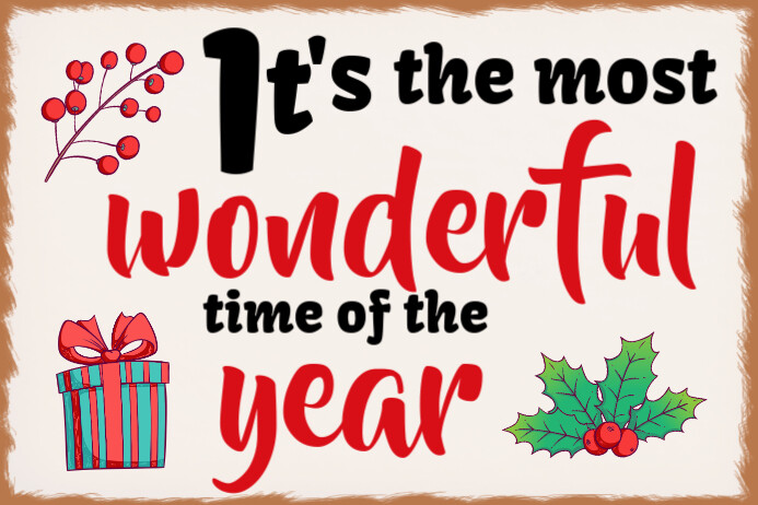 Vintage Christmas Wall Poster Template | PosterMyWall