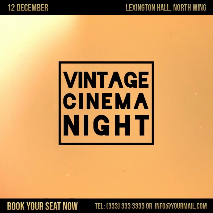 Vintage cinema night digital ad Template | PosterMyWall