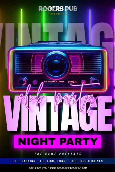 Vintage Club Party Template | PosterMyWall