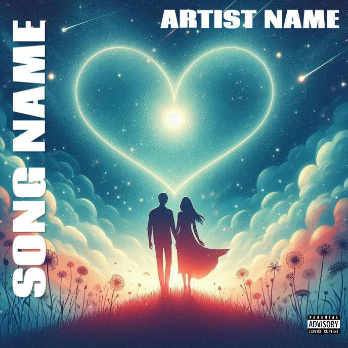 Vintage Couple Love Heart Song Mixtape Album Cover Artwork Design Album ...