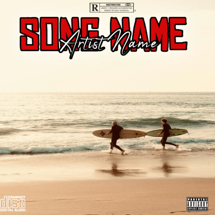 Vintage Couple Love On Beach Mixtape Cover Album Cover Template ...