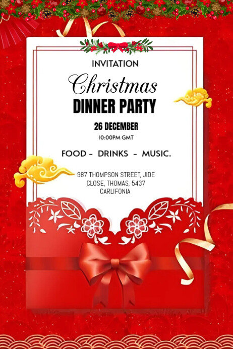 Vintage Dinner Party Poster Template | PosterMyWall