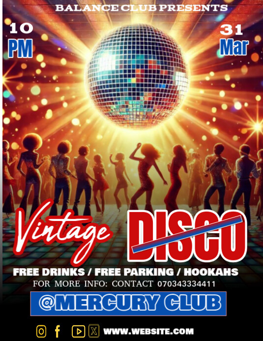 Copy of Vintage disco | PosterMyWall