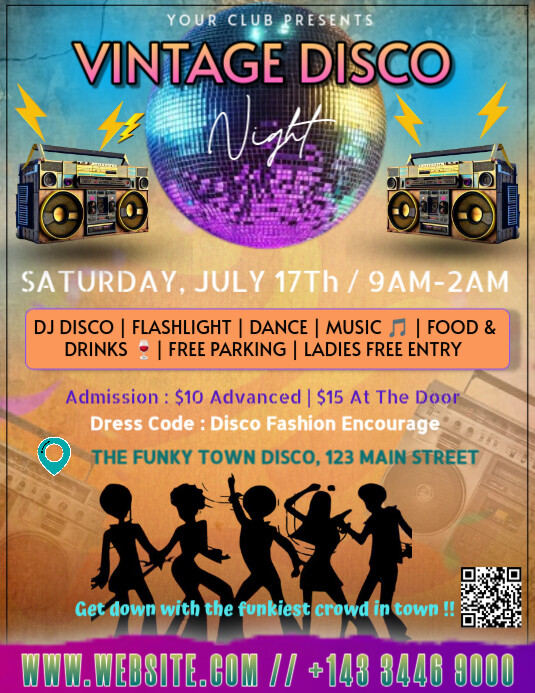 Plantilla de Vintage disco | PosterMyWall