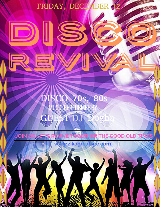 Vintage Disco Revival Flyer (us Letter) Template | PosterMyWall