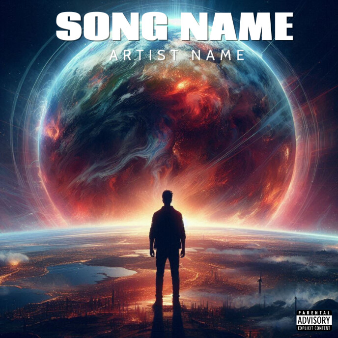 Vintage Earth Space Song Mixtape Album Cover Art Album Cover Template ...