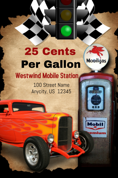 Vintage Filing Station Template | PosterMyWall