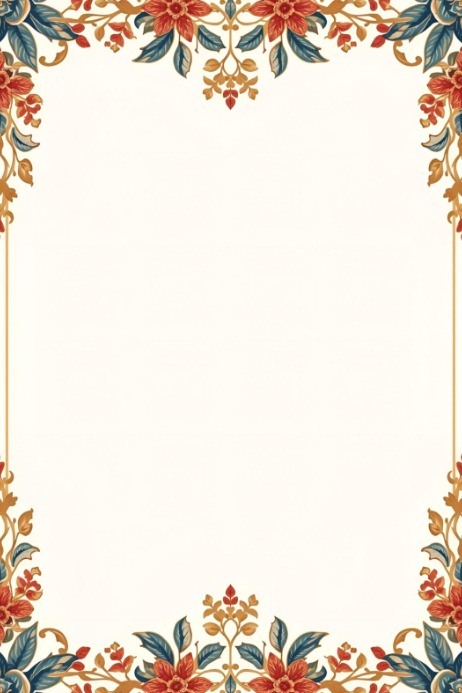 Vintage Floral a4 paper border background Template | PosterMyWall