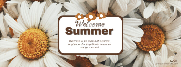 Copy of Vintage Floral Welcome Summer Hello June Facebook Cover Photo ...