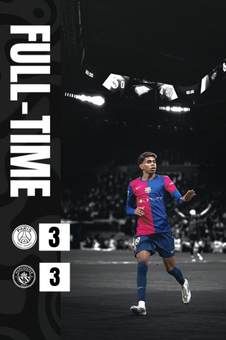 Vintage Football match Fulltime Template Design Poster | PosterMyWall