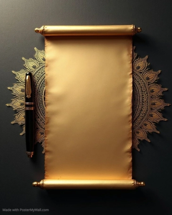 Vintage Golden Scroll And Quill Instagram Portrait Templat | PosterMyWall