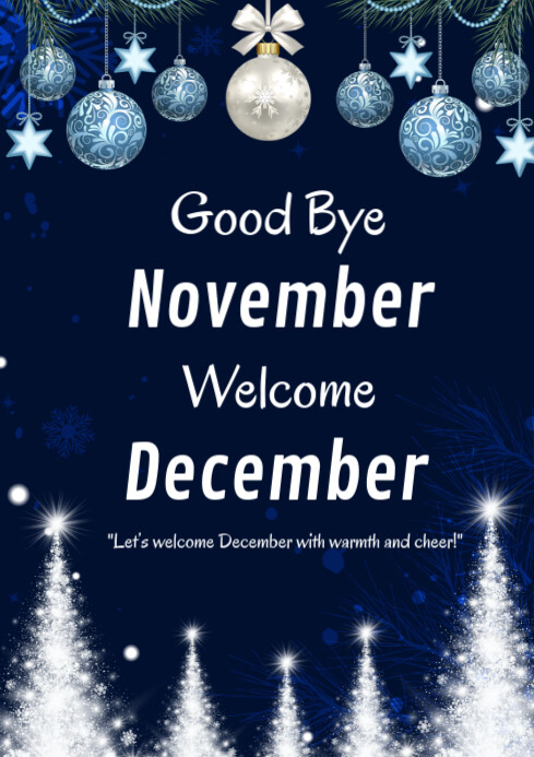 Vintage Good Bye November Welcome December A4 Template | PosterMyWall