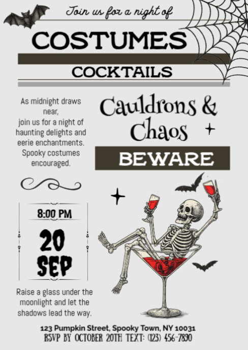 Vintage Halloween Party Invitation Template | PosterMyWall