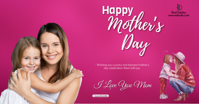 Vintage Happy Mother's Day Wishes Facebook Shared Image Template ...