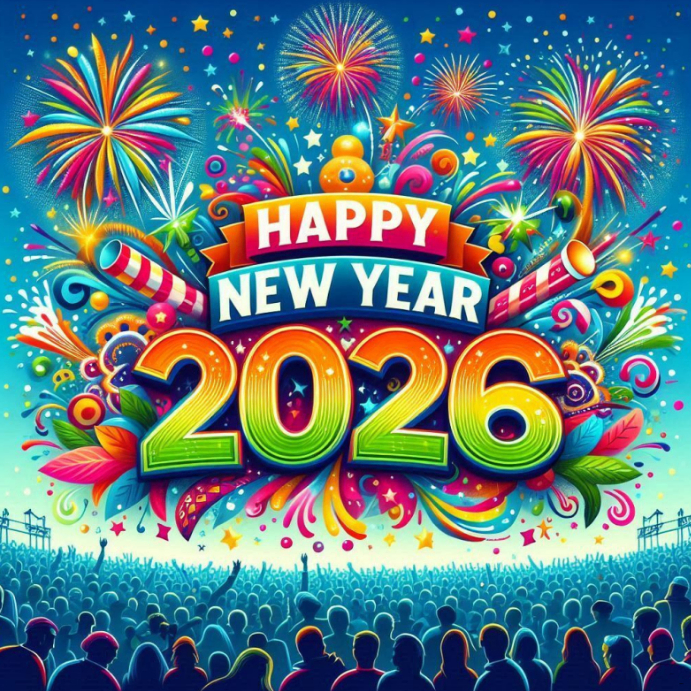 Plantilla de Vintage Happy New Year 2026 Banner | PosterMyWall