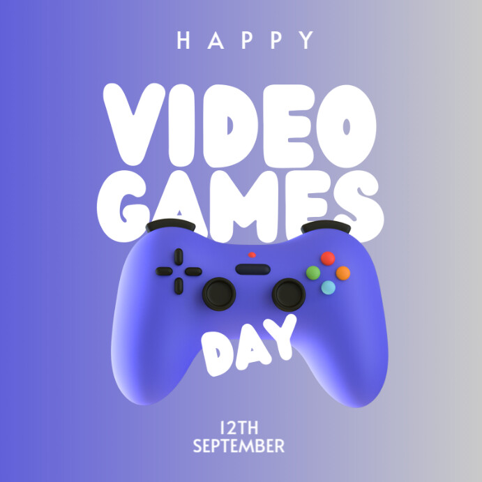 Vintage Happy Video Games Day Poster - Gamer Controller Design For ...