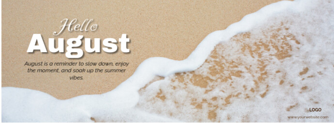 Vintage Hello August New Month Brand Facebook Cover Photo Template ...