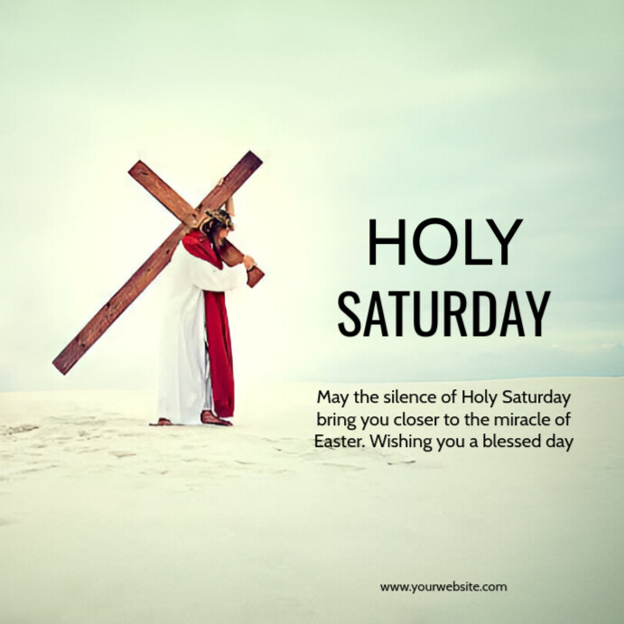 Vintage Holy Saturday Flyer Design Instagram Post Template | PosterMyWall
