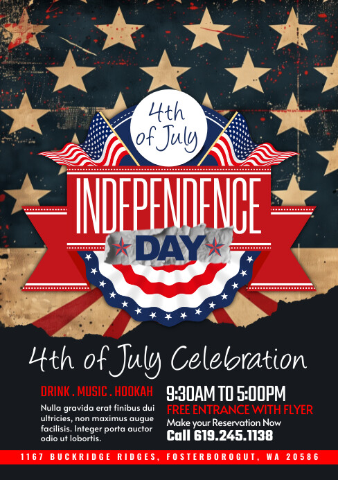 Vintage Independence Day A5 Template | PosterMyWall