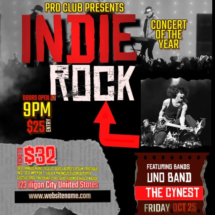 Copy of Vintage Indie Rock Concert Instagram Post | PosterMyWall