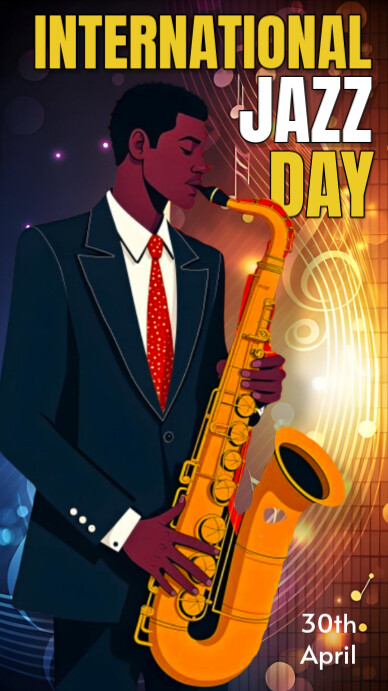 Vintage International Jazz Day Instagram Story Template | PosterMyWall