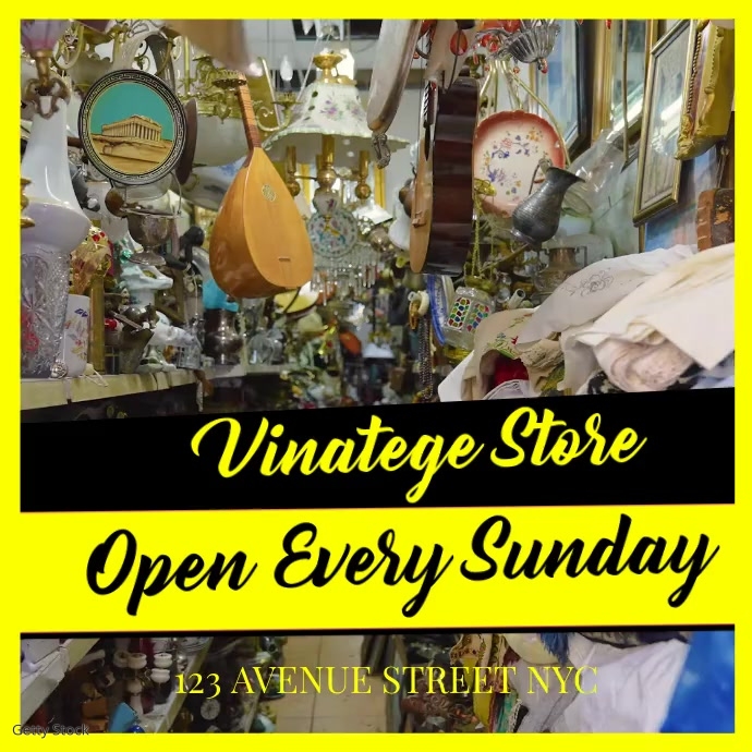 Vintage Items Store Video Template | PosterMyWall