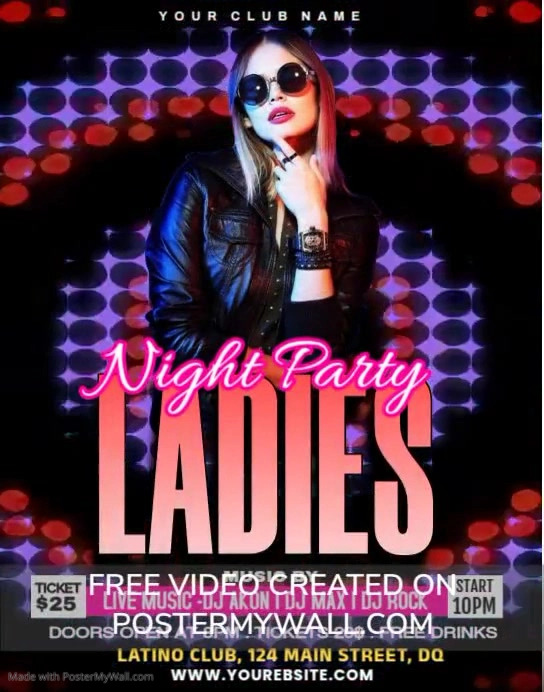 Vintage Ladies Night Party Poster/wallboard Template | PosterMyWall
