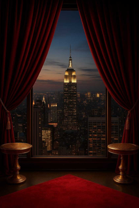 Vintage Luxury City View At Night Poster Template | PosterMyWall