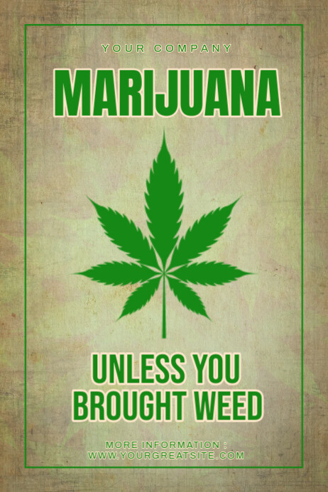 Vintage Marijuana Poster Template | PosterMyWall